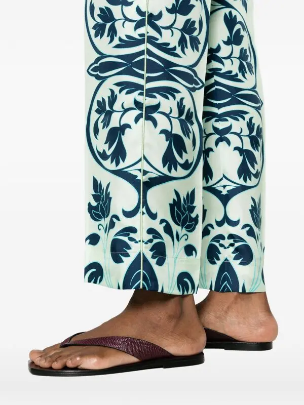 F.R.S FOR RESTLESS SLEEPERS Printed Silk Trousers - Blue
