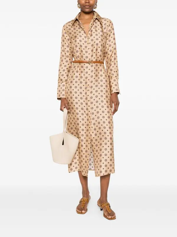 Alberto Biani Silk Chemisier Dress
