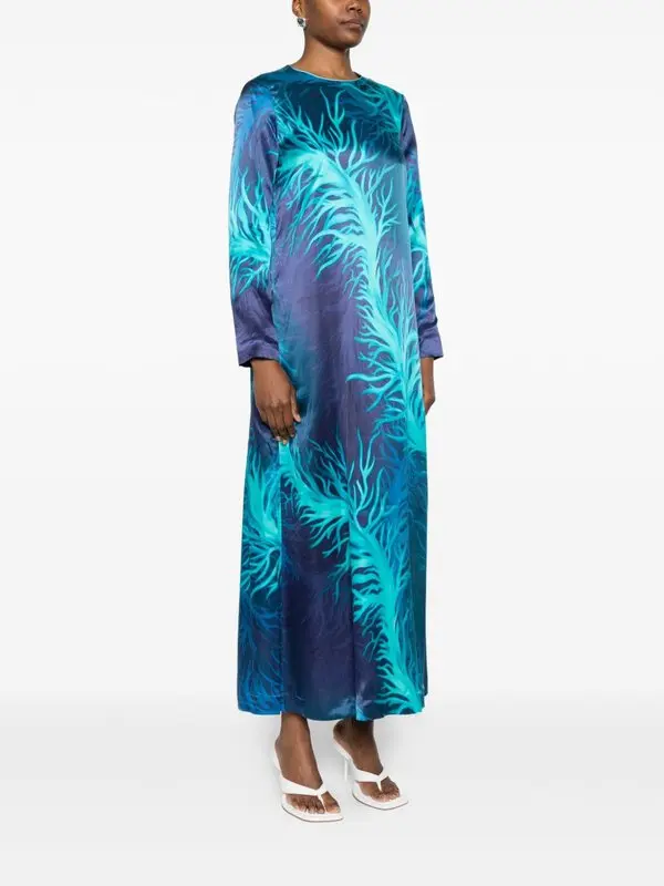 F.R.S FOR RESTLESS SLEEPERS Printed Silk Maxi Dress