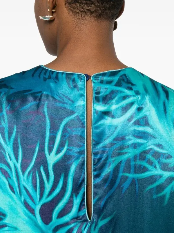 F.R.S FOR RESTLESS SLEEPERS Printed Silk Maxi Dress