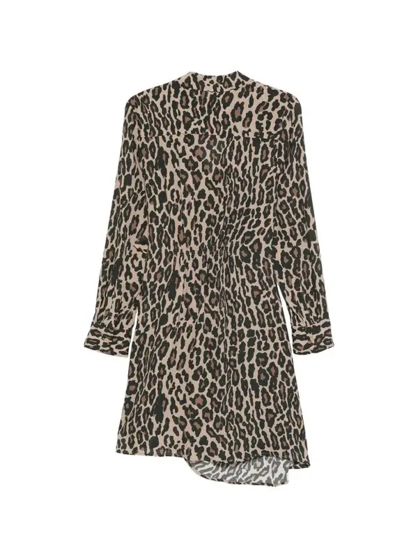BAZAR DE LUXE Leopard Print Midi Dress