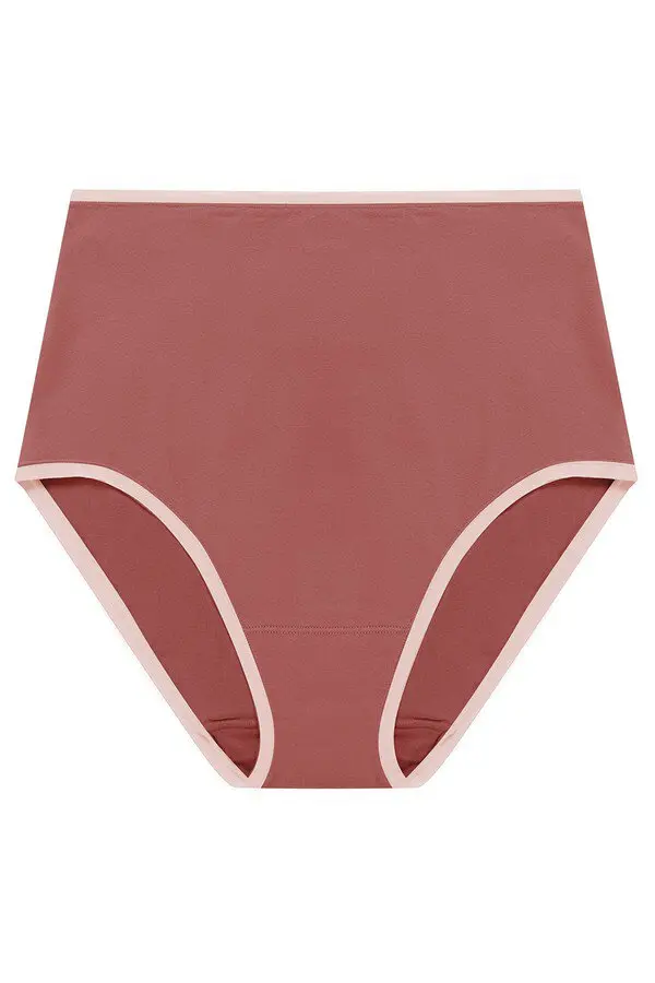 Natori Bliss Bare Cotton High Waist Brief - Red