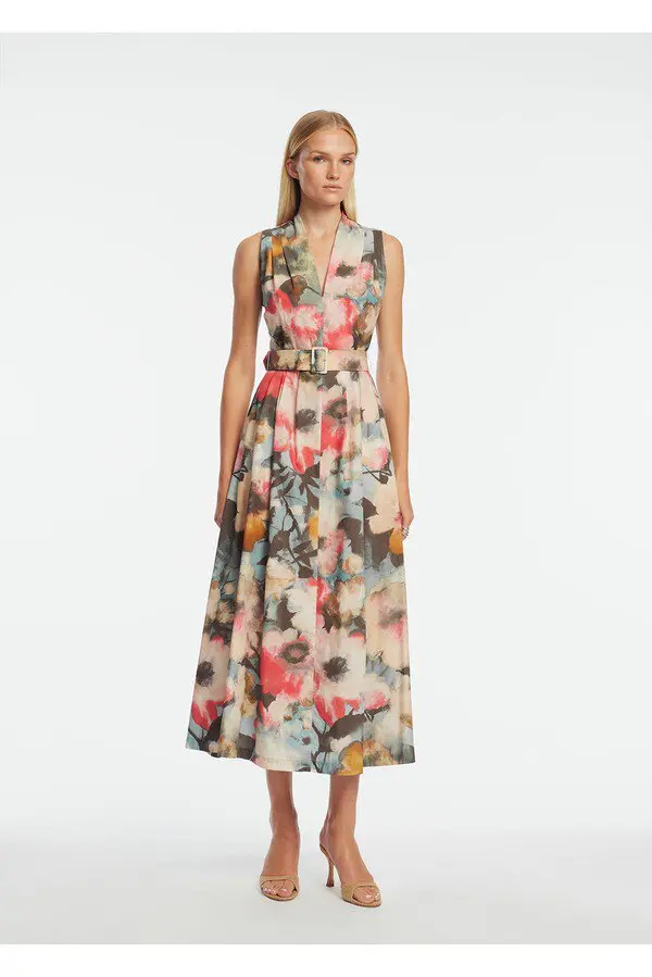 Lela Rose Printed Cotton Margot Dress - Floral