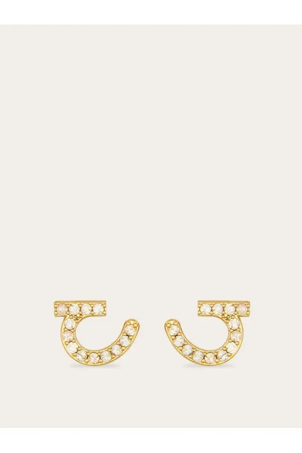 FERRAGAMO Earrings With Crystals - Gold