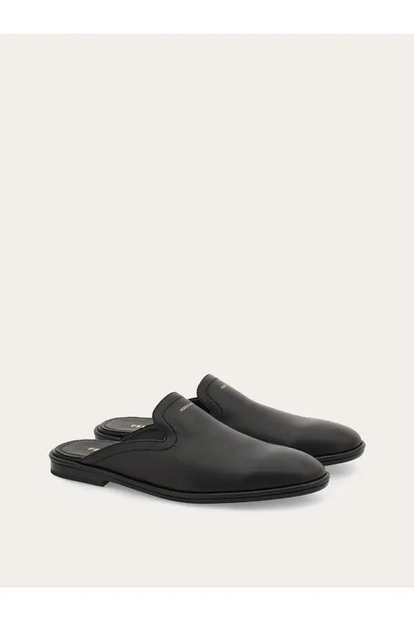 FERRAGAMO Leather Mule - Black