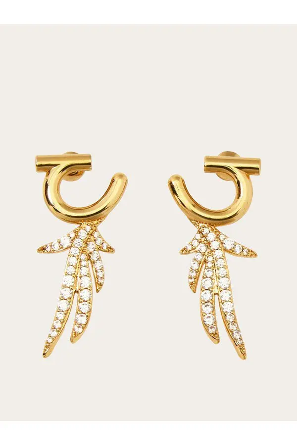 FERRAGAMO Earrings With Crystals - Gold
