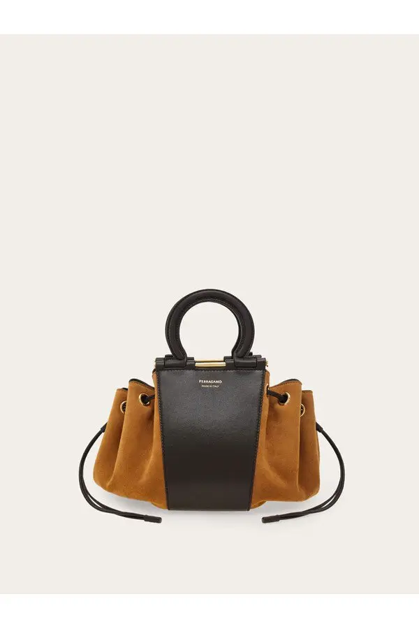 FERRAGAMO Gancini Bucket Bag - Brown