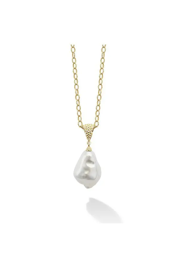 Lagos Luna Baroque Pearl Pendant Necklace - Gold