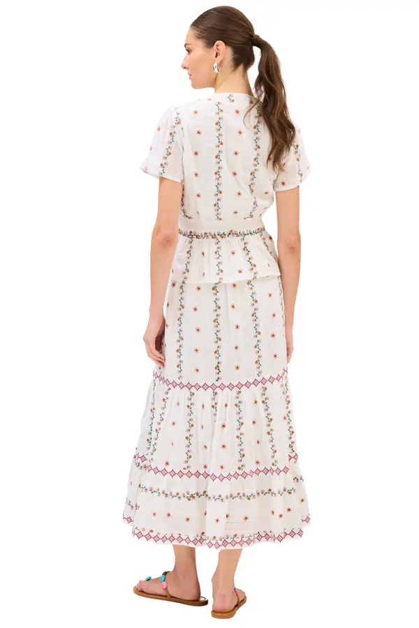 Allison New York Cordelia Floral Embroidered Top - White | Editorialist