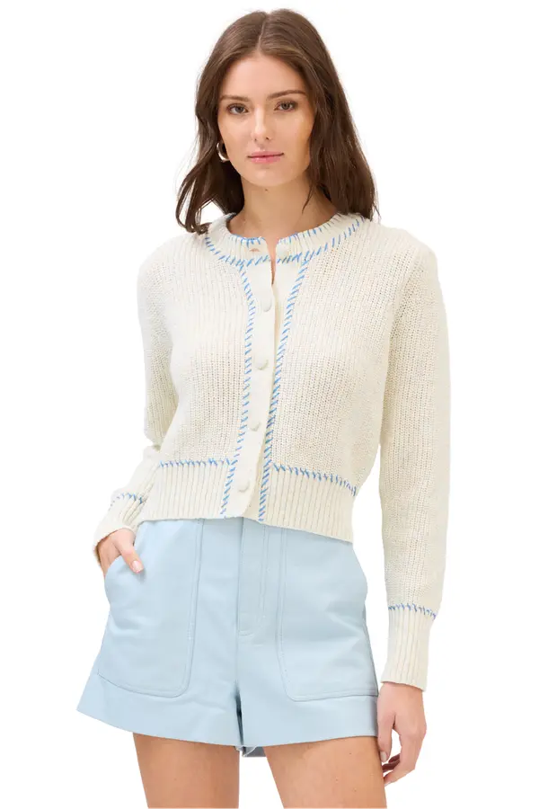 Allison Spacedye Gia Cardigan - White