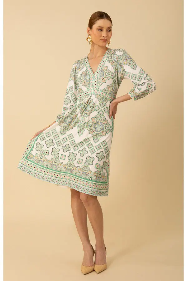 Hale Bob Seven Jersey Midi Dress - Green / Multicolor