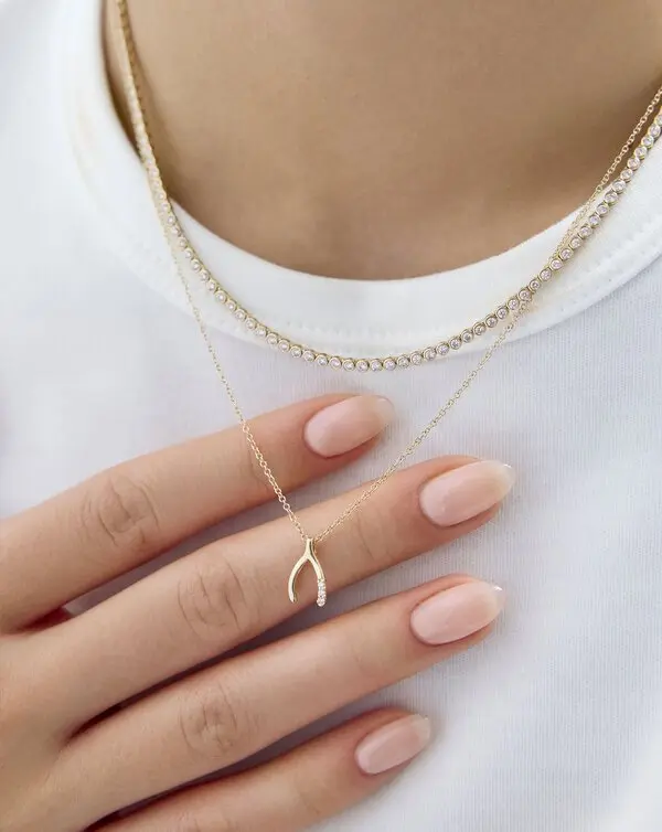 Ring Concierge Wishbone Diamond Pendant Necklace