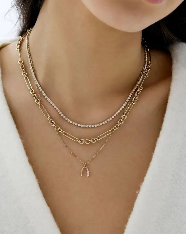 Ring Concierge Wishbone Diamond Pendant Necklace