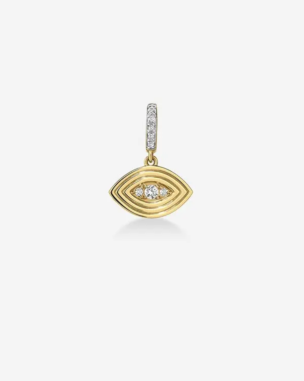 Ring Concierge 14k Yellow Gold And Diamond Evil Eye Charm - One-color