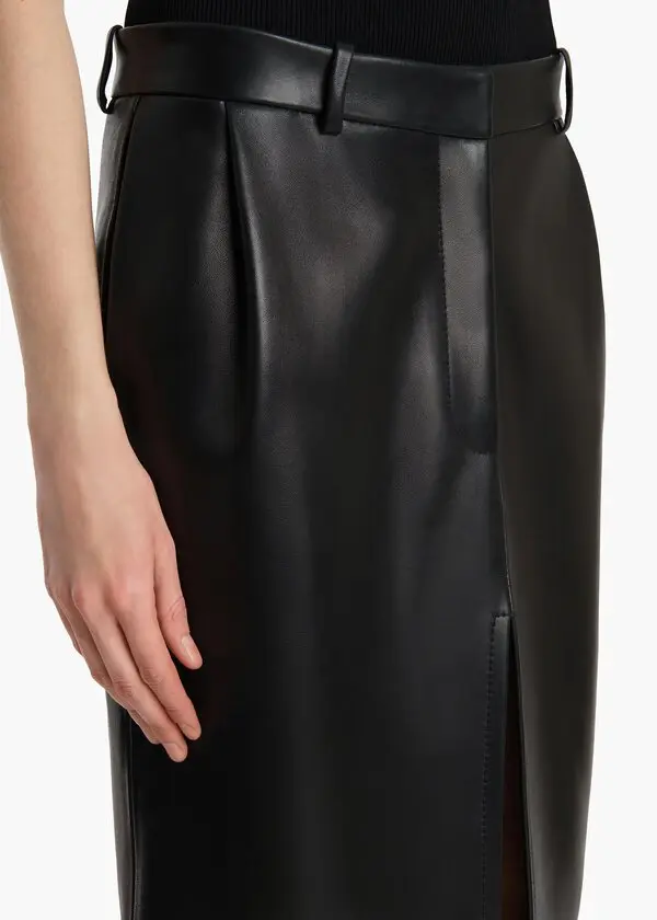 Khaite Leather Anden Skirt - Black