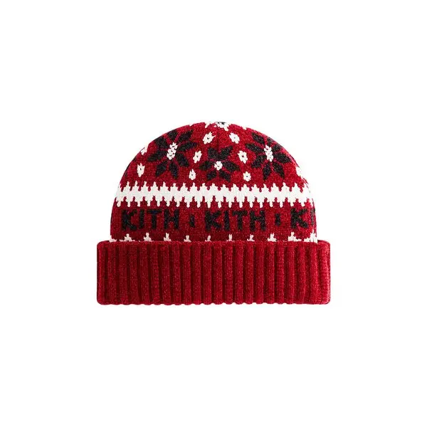 Kith Mas Fair Isle Knit Mia Beanie 'allure - Red