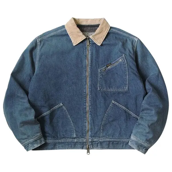 Kapital Denim Bone Lining Reversible Zip Up Work Jacket 'indigo - Blue