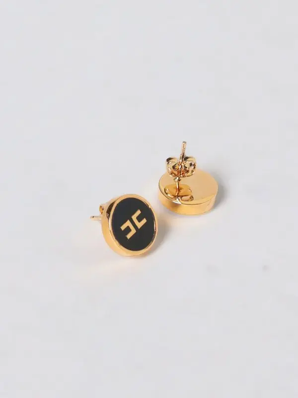 Elisabetta Franchi Stud Earrings With Monogram Logo