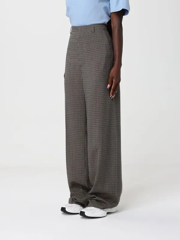 Balenciaga Checked Wide-leg Trousers - Brown