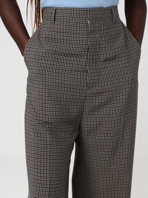 Balenciaga Checked Wide-leg Trousers - Brown