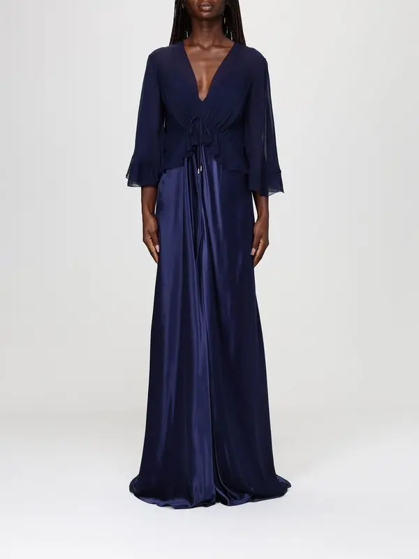 Alberta Ferretti Flowy Maxi Dress - Blue