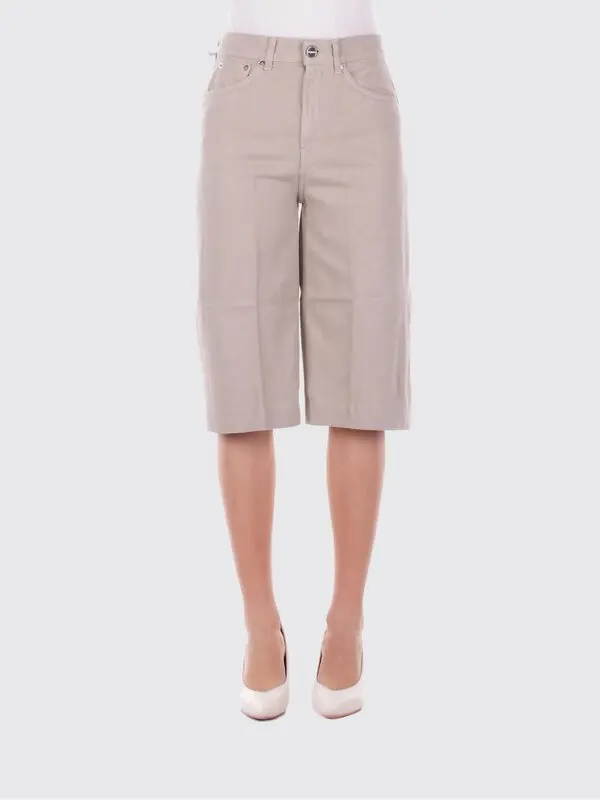 DONDUP Cropped Cotton Trousers - Beige