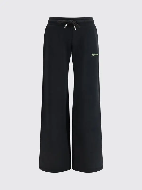 Off-White Cotton Wide Leg Jogging Trousers
