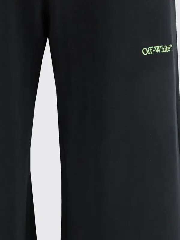 Off-White Cotton Wide Leg Jogging Trousers