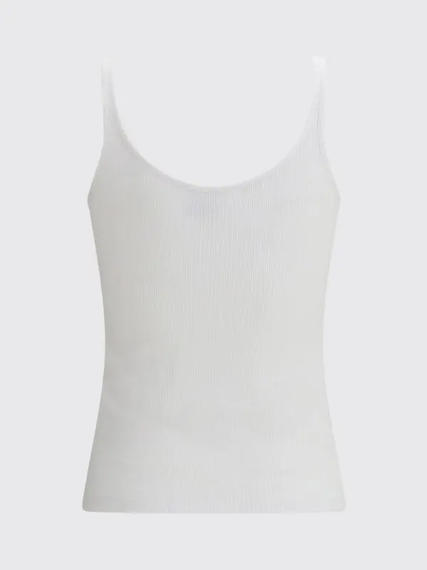 Off-White Ribbed Cotton Tank Top - White 1