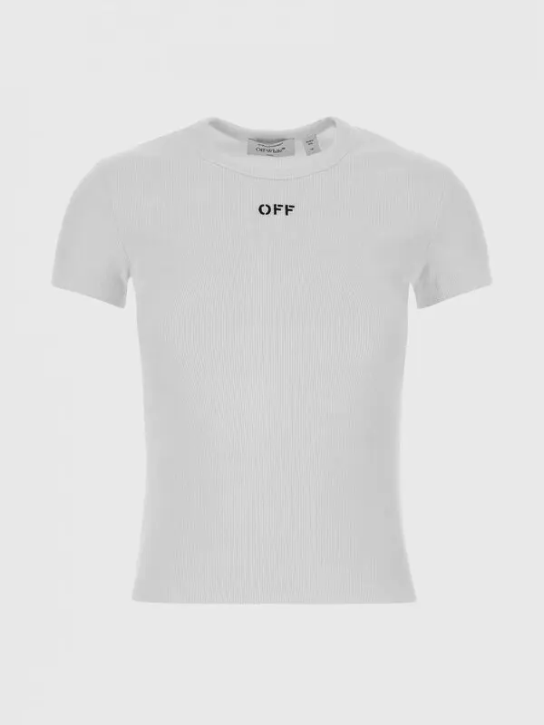 Off-White Ribbed T-shirt - White 1