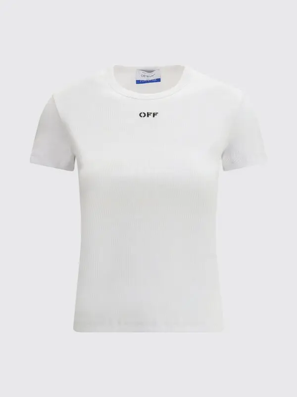 Off-White Cotton T-shirt With Logo Detail - White