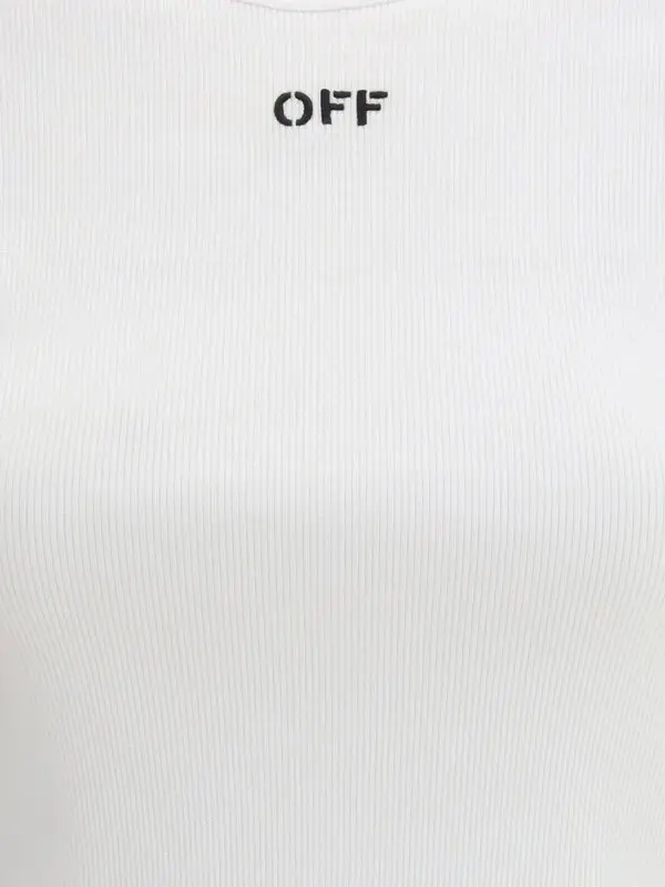 Off-White Cotton T-shirt With Logo Detail - White