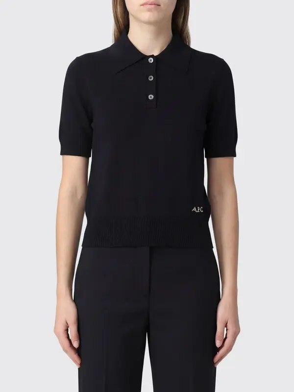 A.p.c. Knitted Polo Shirt - Black