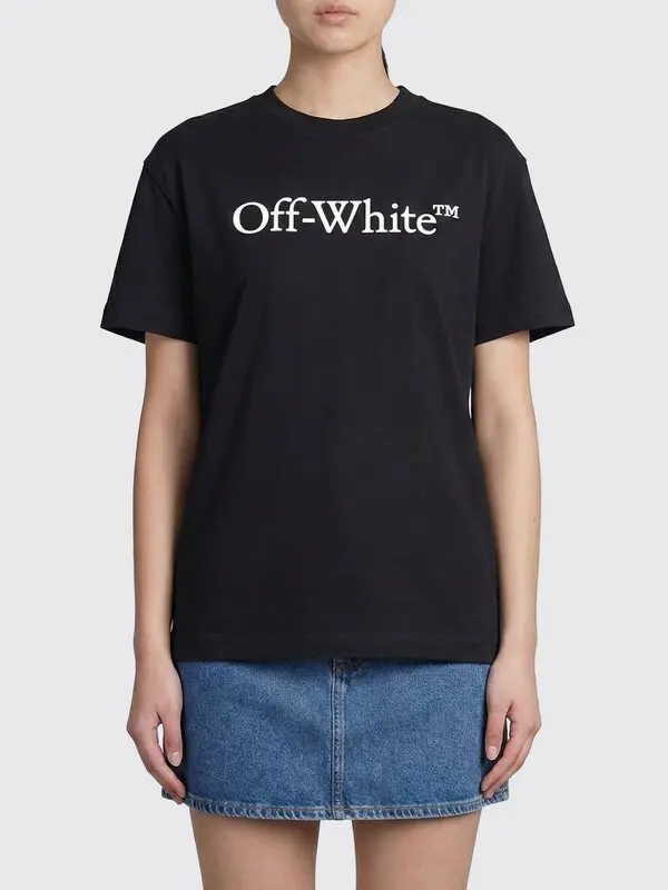 Off-White Cotton Logo T-shirt - Black