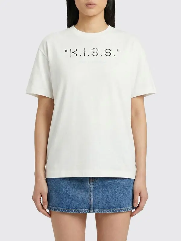 Off-White Kiss" Graphic T-shirt - White