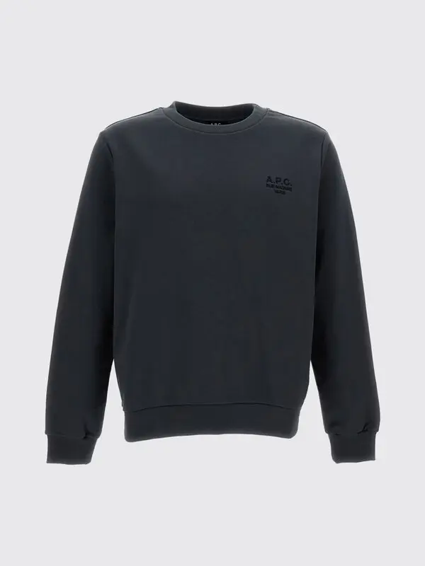 A.p.c. Cotton Crewneck Sweatshirt With Logo - Black