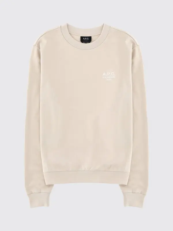 A.p.c. Cotton Crewneck Sweatshirt With Logo - Blush Pink