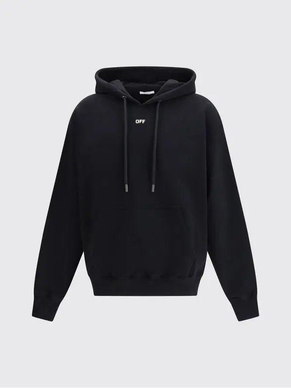 Off-White Cotton Hoodie - Black