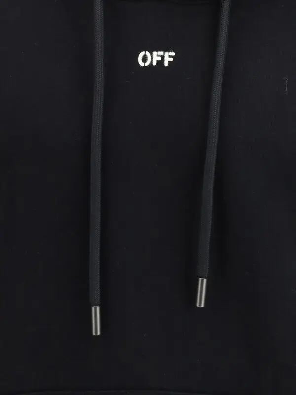 Off-White Cotton Hoodie - Black