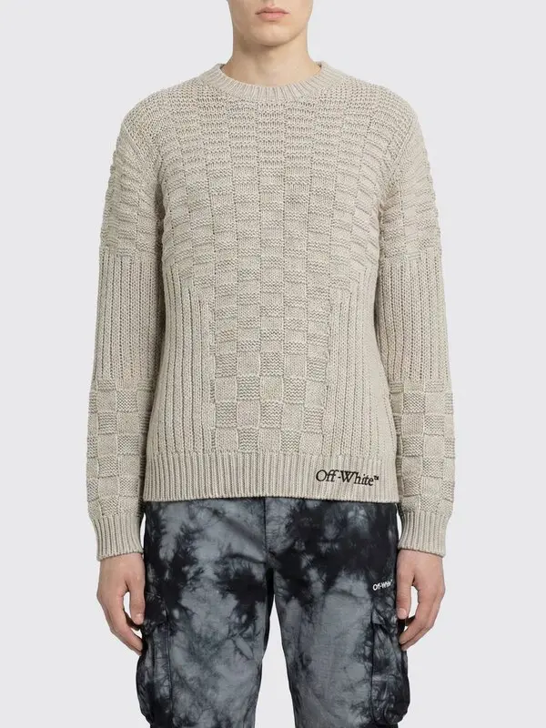 Off-White Cotton Crewneck Sweater