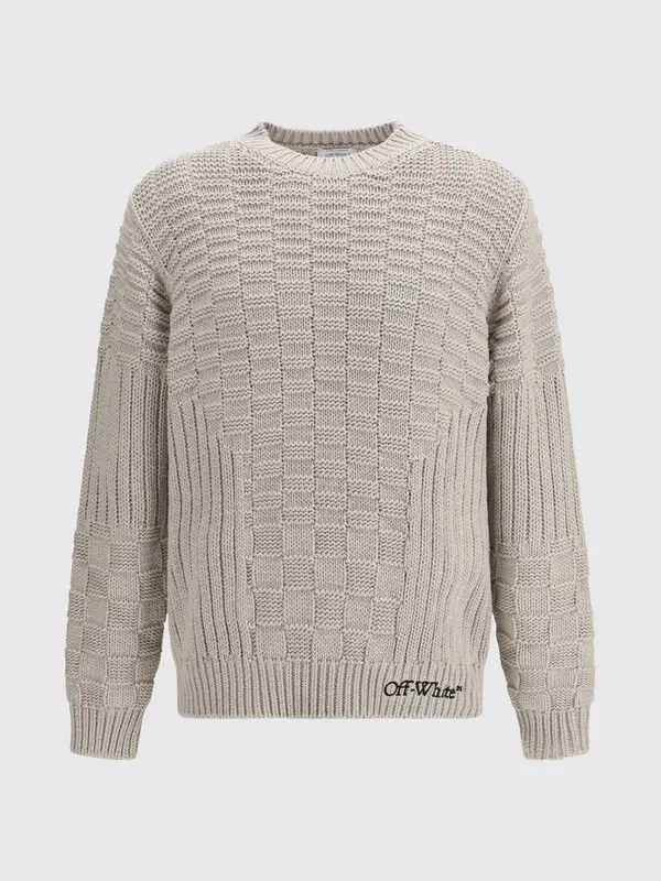 Off-White Cotton Crewneck Sweater