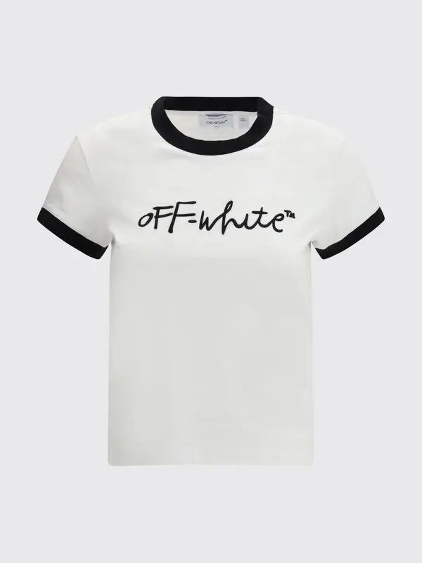 Off-White Cotton T-shirt With Logo - White 1
