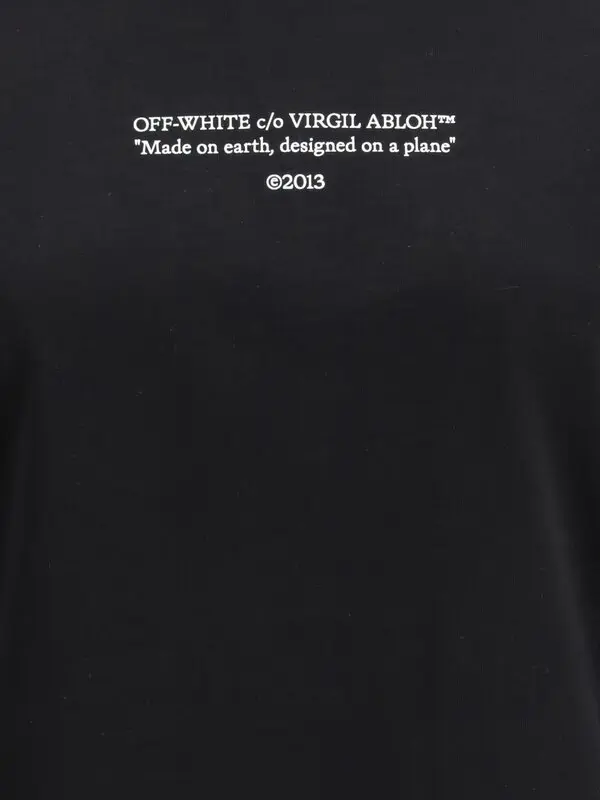 Off-White Cotton T-shirt With Logo - Black