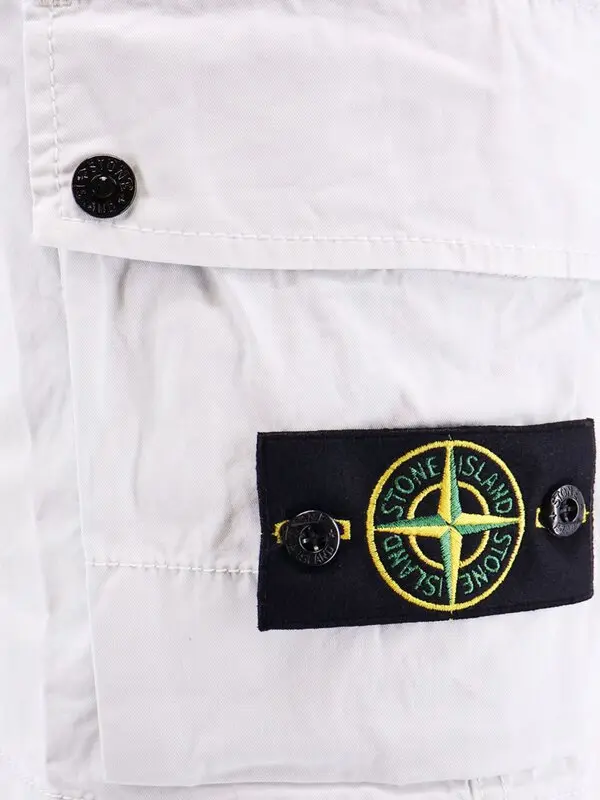 Stone Island Stretch Cotton Cargo Shorts - Blue 1