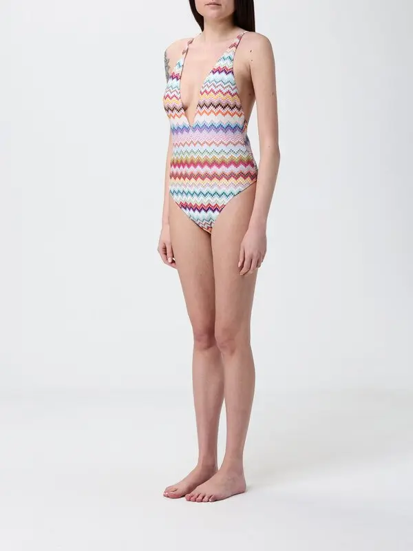 Missoni Halterneck Plunge One Piece - White