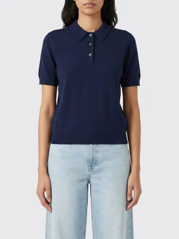 Aspesi Knitted Cotton Polo Shirt - Blue