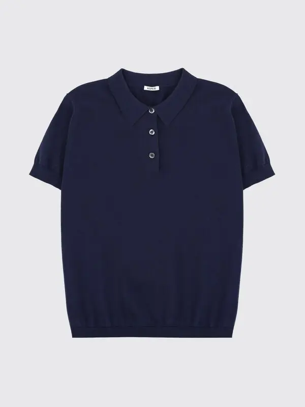 Aspesi Knitted Cotton Polo Shirt - Blue