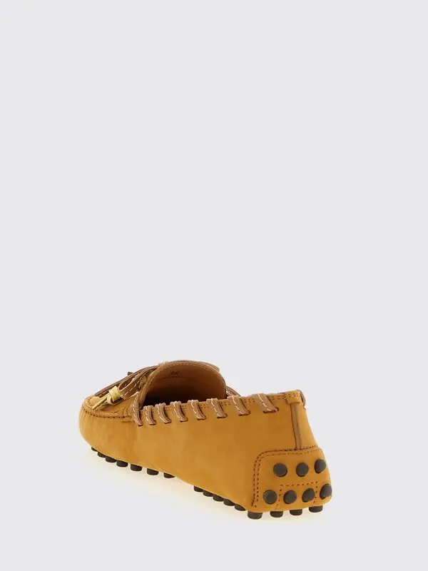 TOD'S Suede Loafer With Tie Detailing - Beige