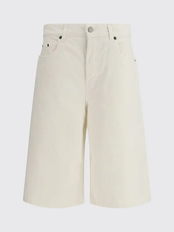 HAIKURE Cotton And Linen Blend Denim Shorts - White