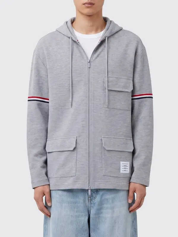 Thom Browne Twill Hooded Parka - Grey